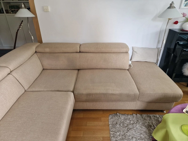 Eckcouch Campino-S mit Schaffunktion beige in Bregenz - Stoff ...